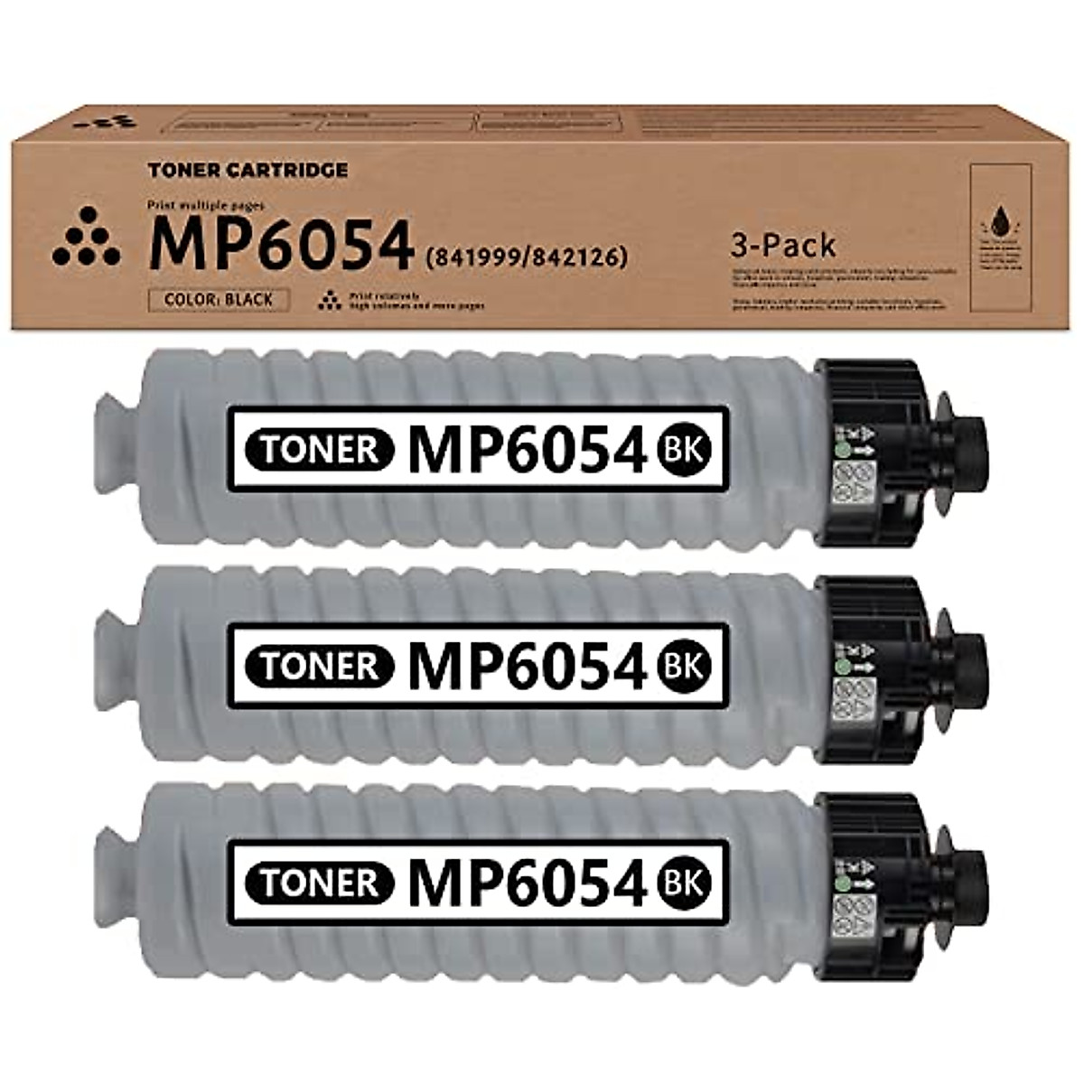DRAWN Compatible MP 6054 841999 / 842126 Toner Cartridge Replacement for Ricoh MP 5054SP 4054SP 6054SP Printer Ink(3 Pack, Black)