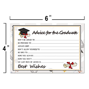 Graduation Wish Cards - 50PCs High School or College Graduation Advice Cards Supplies 2024 Decorations Grad Celebration Party Supplies for High School/College/Senior School