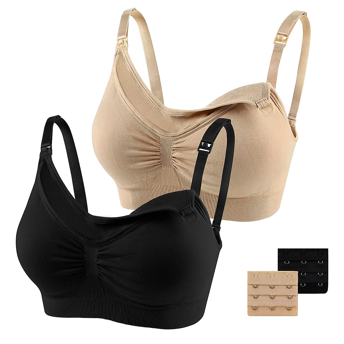 Yoofoss Breast Pumping Bra Pack of 2 Breast-Pumps Nursing Bra for Moms