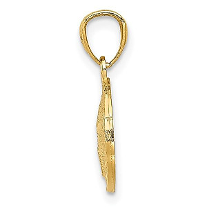 IceCarats 14K Yellow Gold Sand Dollar Sea Star Starfish Necklace Charm Pendant 19mm x 11mm Only