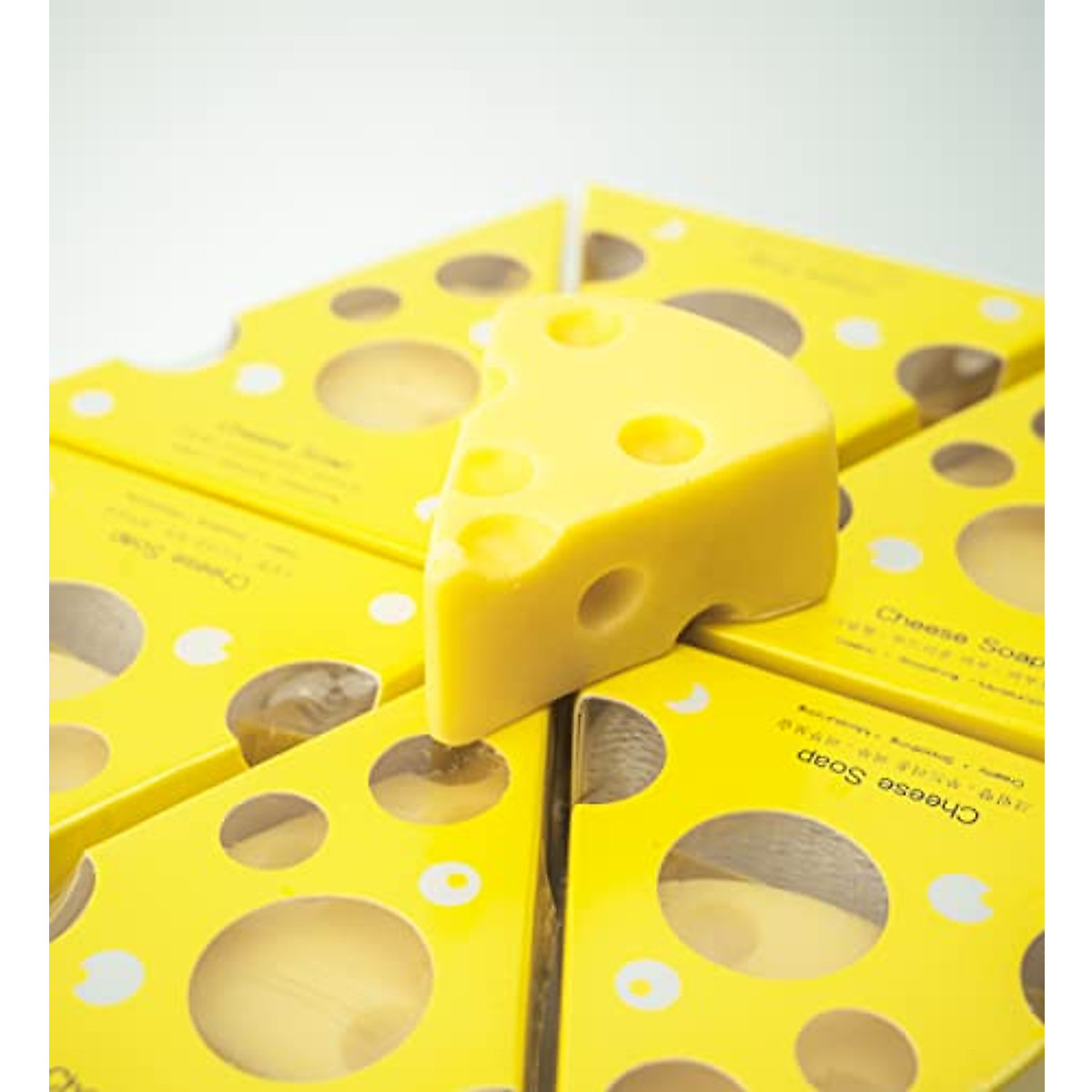 MOVALUE Cute Hand Soap - Cheese Shaped Soap, Creamy Scent, Fun Cleaning Experience. Gift for Girlfriends, Mothers, or Children. Christmas Stocking Stuffer for Her, Him, Kids