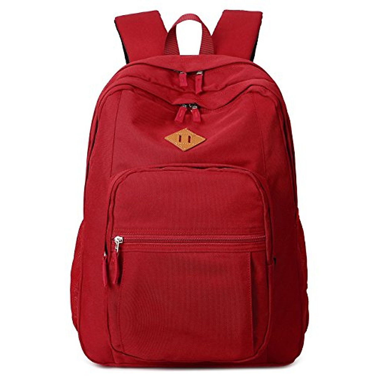 abshoo Girls Solid Color Backpack For College Women Water Resistant School Bag (Red)