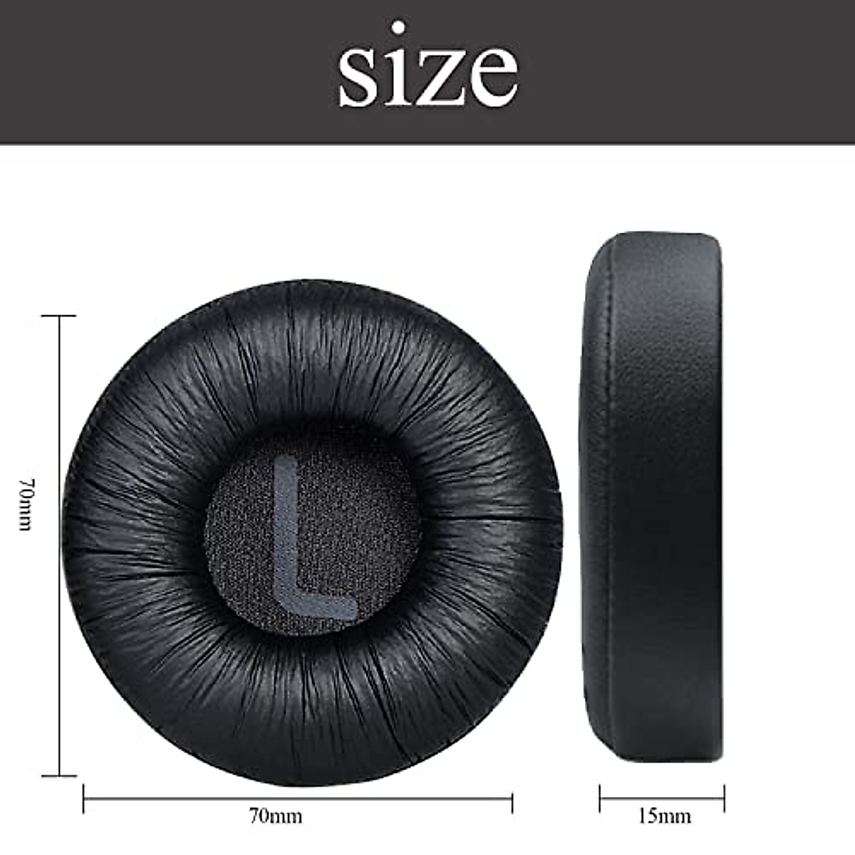 Aiivioll Replaceable Foam Headphone Cover Compatible with Tune 500(T500BT), Tune 450(T450), Tune600BTNC, TUNE510 (T510BT) Wireless Headphone (Wrinkled Leather Print, Black)