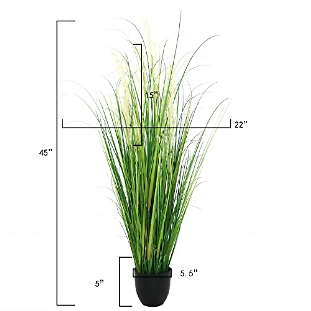 GUYUSO Artificial Grass Plant 45in Tall Artificial Pampas Grass Indoor Grass Plant for Home Decoration