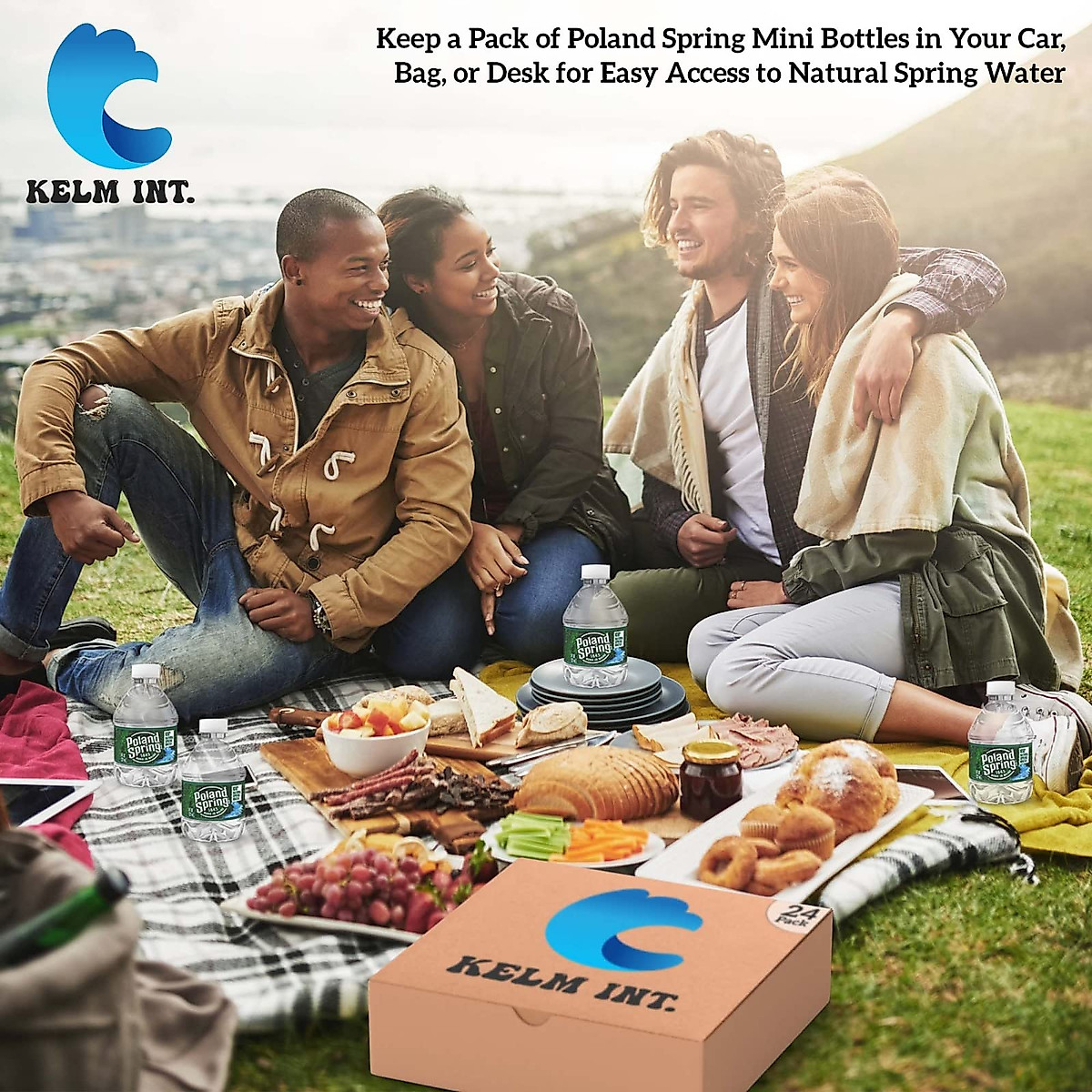 Poland Spring 8 oz Mini Water Bottles - 24 Pack Mini Bottled Spring Water for On-the-Go and Home Office Use - BPA-Free and Recyclable by Kelm Int.