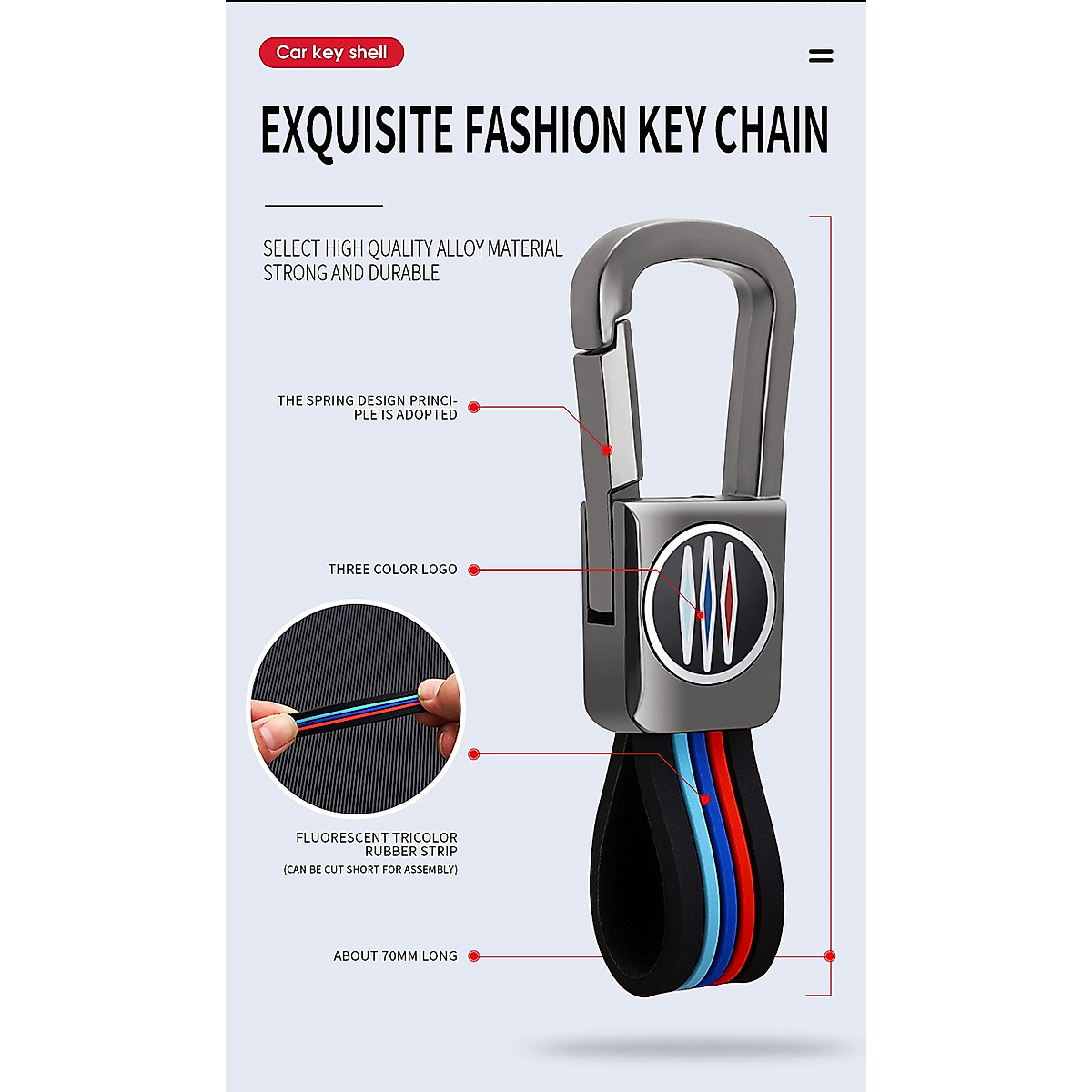 Bradegeve Key Fob Cover Case, Keychain, Metal Shell Cover Compatible for BMW 2 5 6 7 X1 X2 X3 X5 X6 X7 Series (Gunmetal)