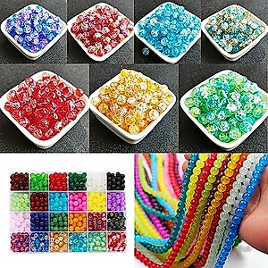 BTYYIHEX 8mm Glass Beads for Bracelet Jewelry Making,627PCS Crystal Gemstone Beads Bracelet Making Kit for DIY Craft,DIY Bulk Cute Bead Girls' Jewelry, Girls' Gift and Adults Jewelry Making Supplies