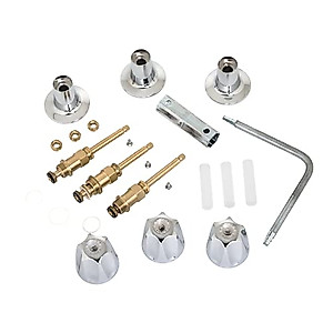 SENLO Price Pfister Faucets Bathtub and Bathroom Shower 3-Chrome-Handle Remodel Rebuild Repair Replacement Tub Trim Kit Compression Valve Stem Verve 6-Step Metal Removal Faucet Seat Bibb Wrench Tool