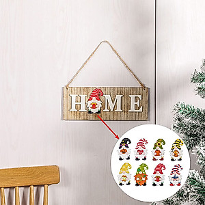 Gnome Sign Interchangeable Welcome Sign Home Door Sign Wooden Door Hanger Ornaments Home Sign Rustic Farmhouse with Interchangeable Holiday Pieces for Housewarming Garden Decor