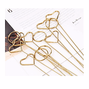 Bairdish 30 Pcs Gold Metal Floral Place Card Holder, 13.4 Inch Stars Clip Flower Card Holder, Gift Card Bouquet Stands for Diy Cake Vase Photos Wedding Party Birthday Table Number Holders