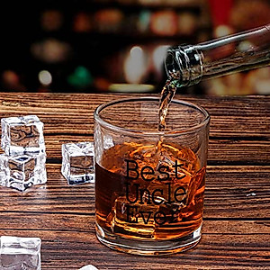 Best Uncle Ever Whiskey Glass for Uncle - Old Fashioned Whiskey Glasses for Uncle, New Uncle, Brother from Nieces, Nephews, Sisters, Friends, Uncle Gifts for Christmas, Birthday, Father's Day, 10Oz
