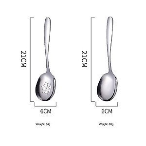 Serving Spoons,ToppingBest Slotted Spoon 304 Stainless Steel Soup Spoons for Buffet Party Restaurant Banquet Metal Comically Large Spoon,Serving Utensils Dishwasher Safe (Silver)