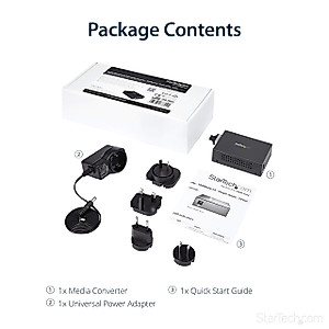 StarTech.com Singlemode (SM) SC Fiber Media Converter for 10/100/1000 Network - 10km - Gigabit Ethernet - 1310nm - w/Auto Negotiation, TAA (MCMGBSCSM10)
