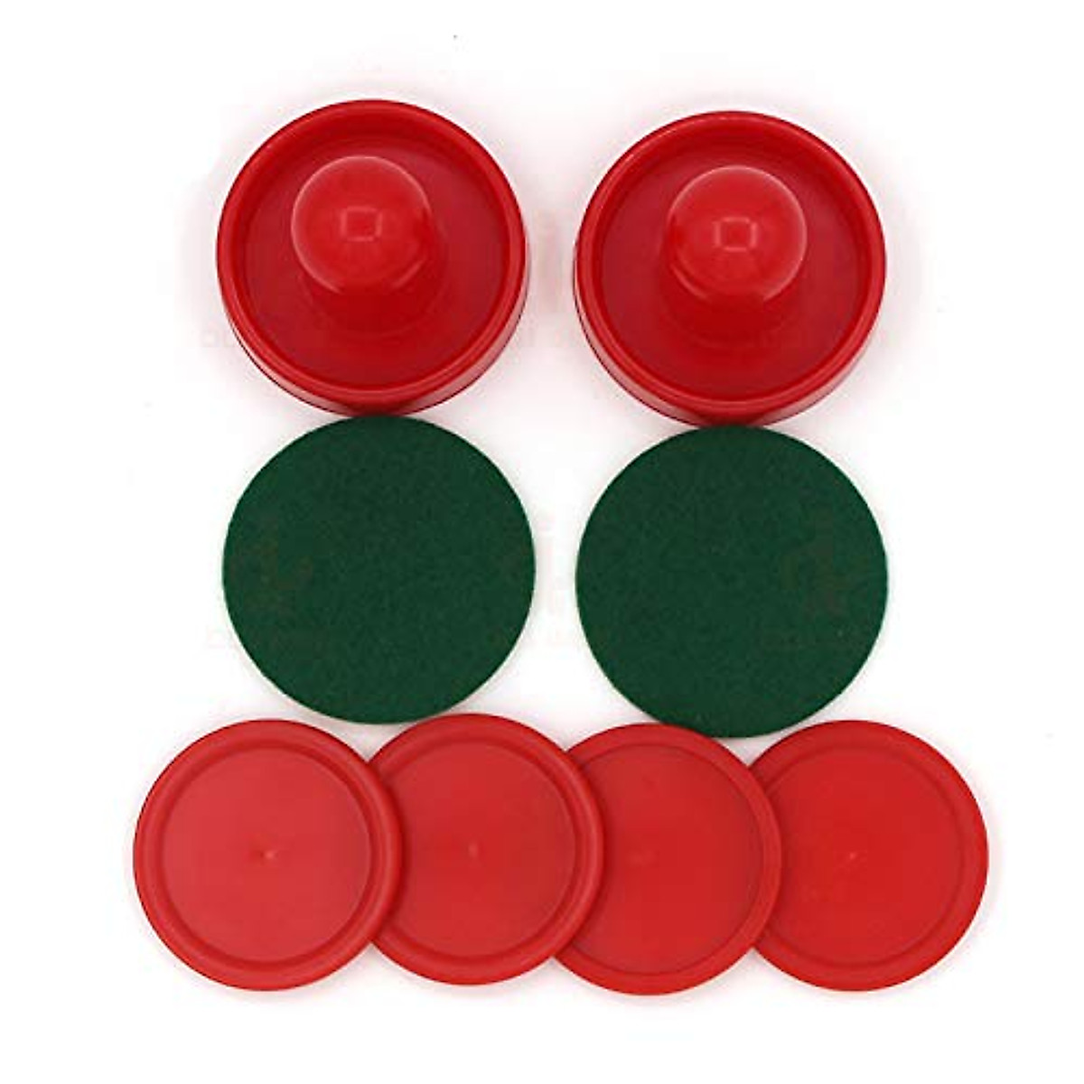 Mini Air Hockey Pucks and Paddles - Replacement Set Value Pack - Set of Two Red Air Hockey Pushers and Four 2 Inch Red Pucks I Epic Gifts
