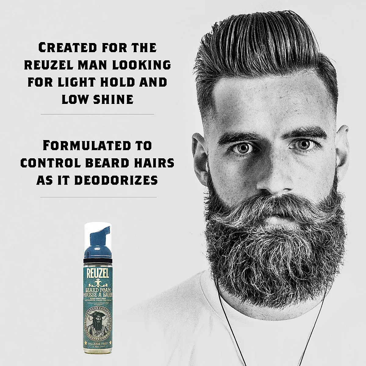 Reuzel Beard Foam, Reduces Beardruff And Itchy Skin, 2.36 Oz