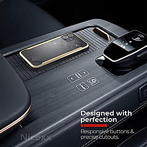 Nicexx Designed for iPhone 12 Mini Case with Carbon Fiber Pattern, 12ft. Drop Tested, Wireless Charging Compatible - Gold
