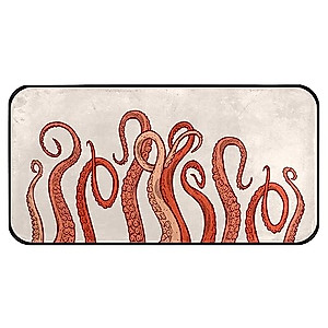 SLHKPNS Kitchen Mat Red Octopus Tentacles Non-Slip Kitchen Rugs Comfort Runner Doormat 39x20 Inch Soft Floor Mat for Home Decor