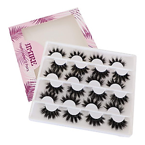 JIMIRE 12 Pairs False Eyelashes Fluffy High Volume Fake Eyelashes Faux Mink Lashes