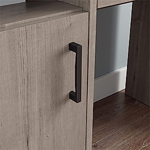 Sauder Beginnings Engineered Wood Desk w/Hutch in Silver Sycamore/Brown Finish