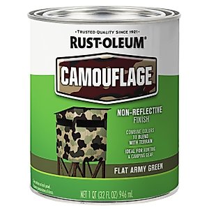 Rust-Oleum 379561 Specialty Camouflage Paint, Quart, Flat Army Green, 0.25 Gallon (Pack of 1)