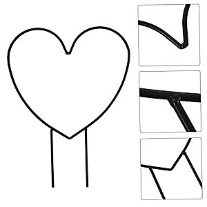 GANAZONO 2pcs Heart Shaped Flower Pot Stand Decorative Planters Mini Roses Mini Pots Iron Climbing Trelli Indoor Planters Climbing Rose Trellis Rack for Climbing Plant Vine Plant Stand Hoop