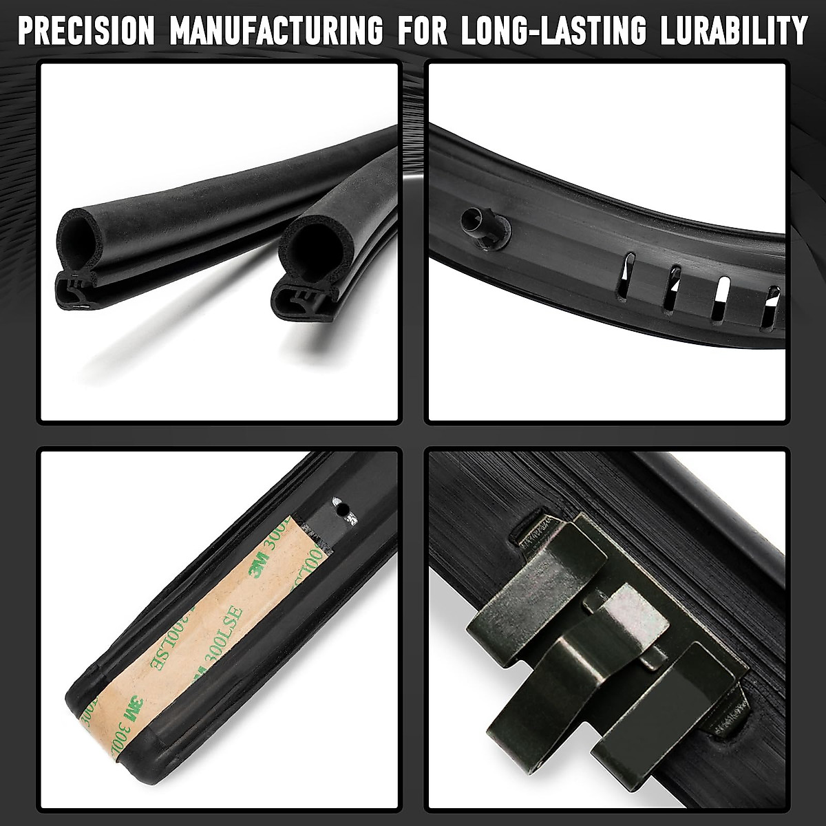 WEILEITE Front Door Window Molding Rubber Felt Trim Seal Weather Stripping Kit Fit for GMC C1500 C2500 C3500 K1500 K2500 K3500 Jimmy Chevy C10 C20 C30 K10 K20 K30 Blazer Suburban V1500 R1500 Truck