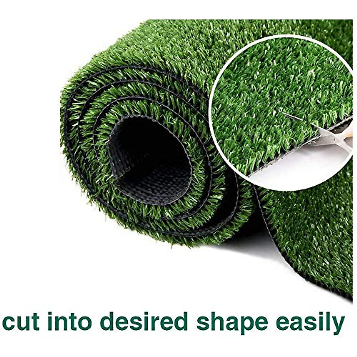 Artificial Grass Turf Lawn-3 Feet x 10 Feet, 0.4" Indoor Outdoor Rug Synthetic Grass Mat Fake Grass