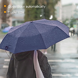 SIEPASA Two PackThe Original Portable Travel Umbrella - Umbrellas for Rain Windproof, Strong Compact Umbrella for Wind and Rain, Perfect Car Umbrella, Golf Umbrella, Backpack, and On-the-Go.(Black & Navy Blue, 2 Pack)