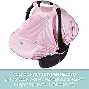 Car Seat Covers for Babies Girls Car Seat Canopy Stroller Cover for Spring Autumn Winter Car Seat Cover Infant Girl Babies Stretchy and Kick Proof with Net Multi Use Soft & Breathable