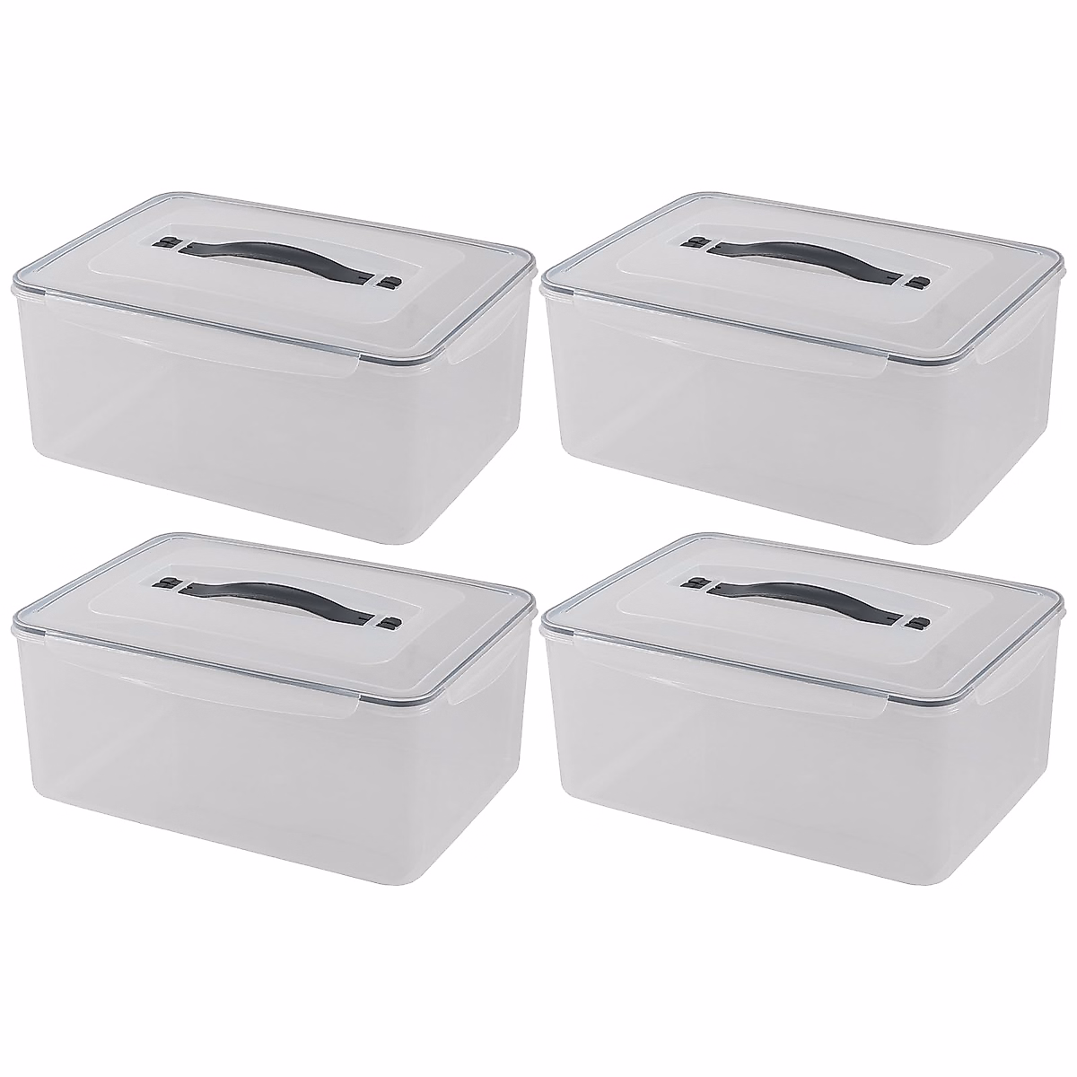 Yuright 4 Packs Airtight Food Storage Container, Clear Latching Storage Bin