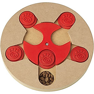 PetRageous 13006 Thinkrageous Interactive Advanced Level Puzzle Piece Dog Toy or Cat Toy Measures 9.84-Inch for Dogs and Cats or Kittens and Ages, Red