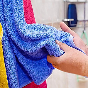 PINOWU [6 Pack] Super Soft Hanging Hand Towel for Kitchen and Bathroom, Ultra Absorbent Thick Coral Velvet Hand Towels Washcloth with Hanging Loop, Fast Drying Microfiber Towel 12”x16”