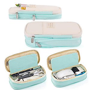 Oyachic Big Capacity Pencil Case, Telescopic Pencil Pouch,Zipper Pen Bag,Canvas Markers Organization Makeup Bag Box,Pencil Holder Office Supplies
