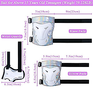 Knee Pads Skating, Bienbee Knee Pads Wrist Guard Elbow and Knee Pads Adult Elbow Pads Skating Protective Gear Adult for Skateboard, Roller Skating, for Women Youth Kids