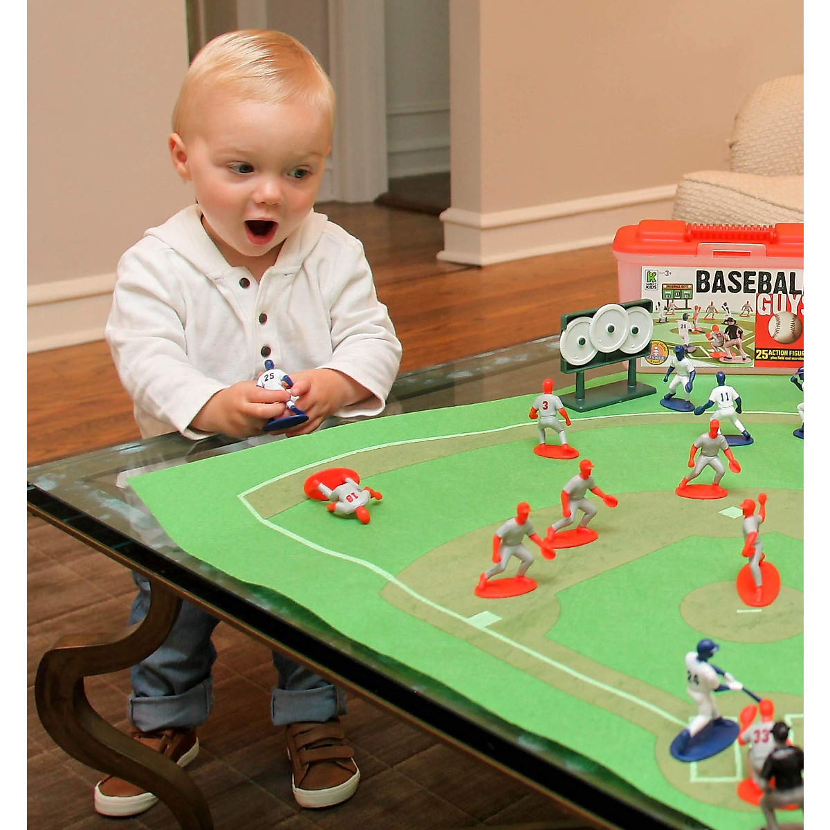 Kaskey Kids Baseball Guys - Red/Blue Inspires Kids Imaginations with Endless Hours of Creative, Open-Ended Play – Includes 2 Teams & Accessories – 29 Pieces in Every Set!