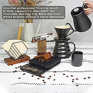 SOTECH Pour Over Coffee Maker Set Coffee Kettle Scale Ceramic Server Ceramic Dripping Cup Bean Grinder Filter Paper Ceramic Cup ALL in 1 Portable Metal Box for Traveling