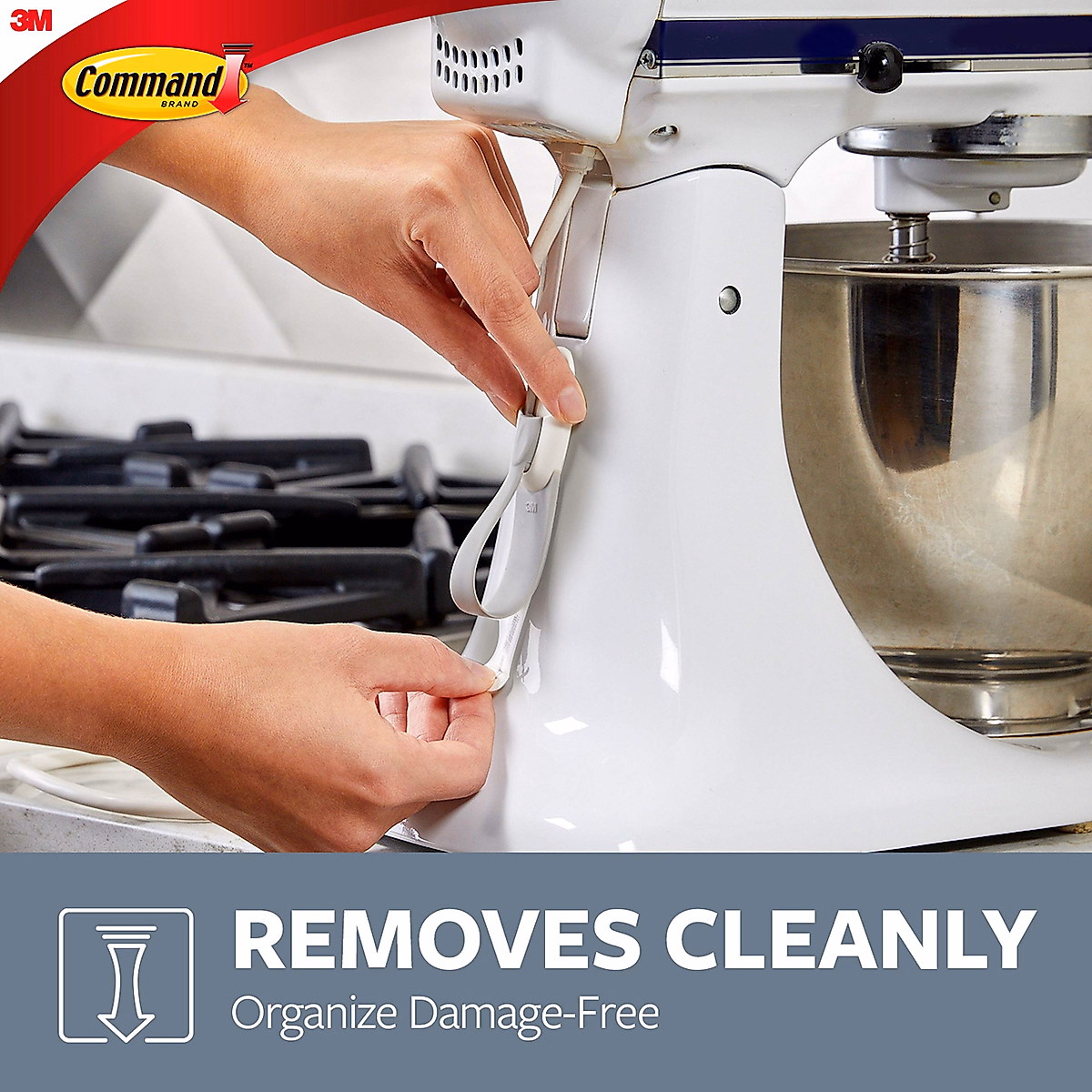 Command Cord Bundlers, Damage Free Hanging Cord Organizer, No Tools Cord Bundler for Hanging Electrical Cables, 6 Gray Cord Bundlers and 12 Command Strips