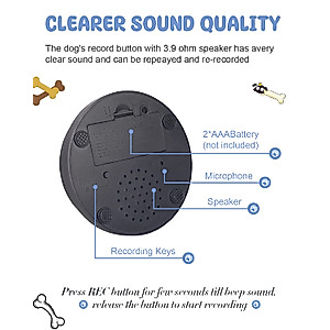 Dog Buttons for Communication, 8 Pcs Dog Talking Button Set, 30s Recordable Voice Pet Buzzer Training Buttons, Speaking Button for Dogs with Waterproof Anti-Slip Dog Button Mat and 24 Scene Stickers