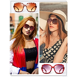7 Pairs Oversized Sunglasses Women Sparkling Frame Classic Ladies Sunglasses Polarized Square Sunglasses