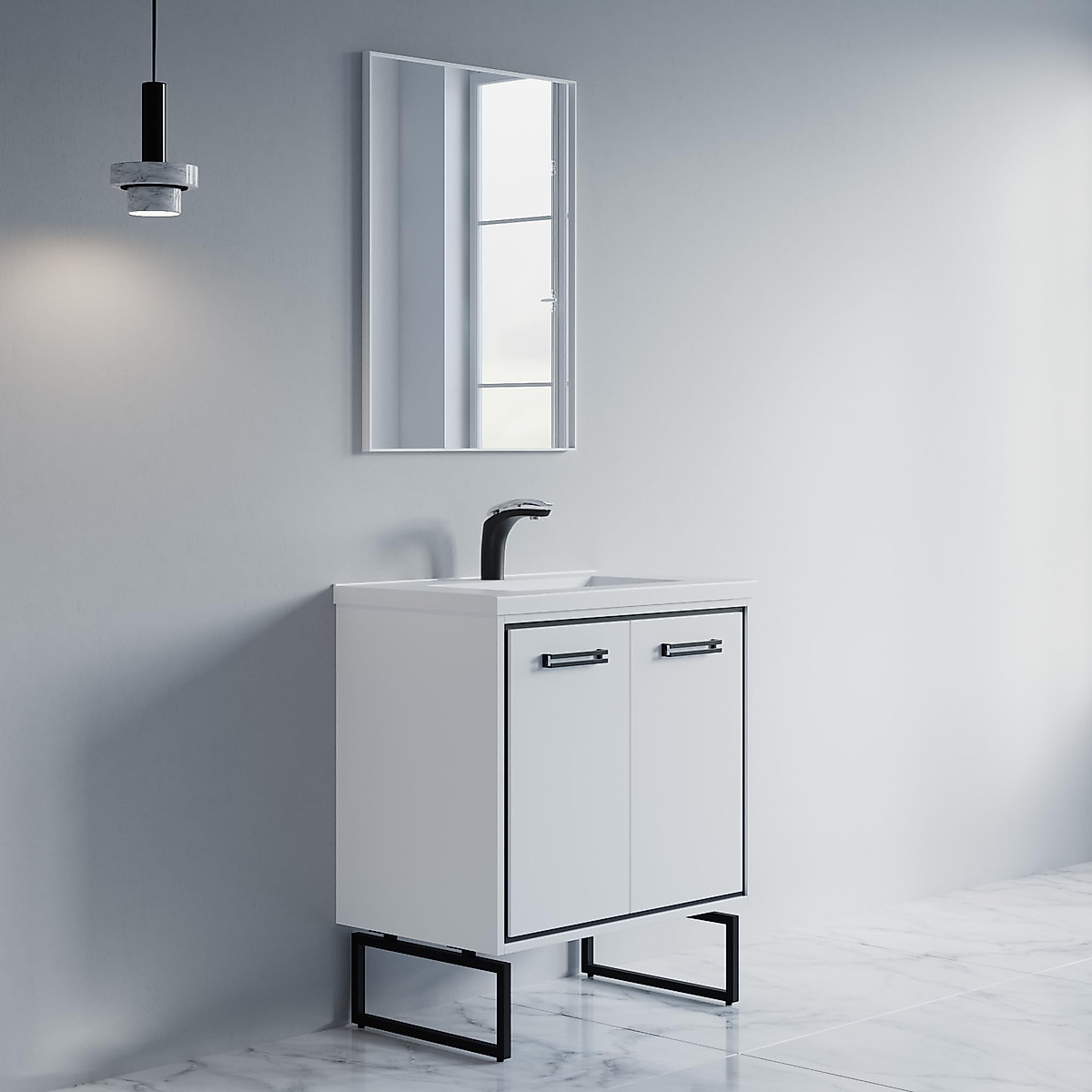 Dowell 7" Vanity Leg, Rectangle, Black-Set of 2