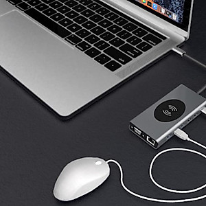 14 in 1 USB 3.1 Type-C HUB USB -C to HDMI 4K 30Hz VGA 100W PD Charging Adapter RJ45 Audio SD TF Card Reader USB 3.0 Hub for MacBook Nintendo Samsung Dex