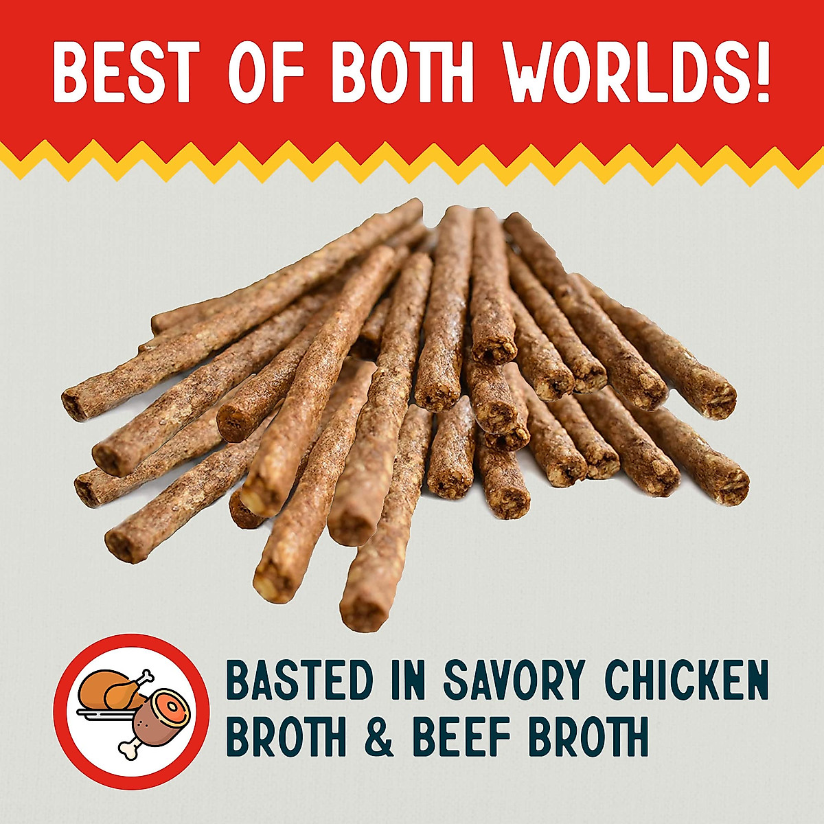 Canine Chews 5" Munchy Rawhide Sticks for Small Dogs Munchy Dog Treat Sticks 100 Pack (Beef & Chicken)