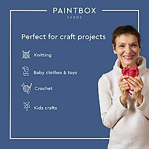 Paintbox Yarns 100% Cotton Aran Yarn 1.76oz (50g), 93 Yards (85m) - Dolphin Blue Worsted Wool for Crochet or Knitting - Soft, Lightweight for Clothes