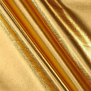 AK TRADING CO. 60" Wide Foil Lame Knit Metallic Stretch Spandex Fabric (by The Yard, Gold)