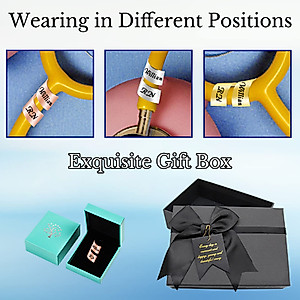 Stethoscope Name Tag Personalized Custom Stethoscope Engraved Name Charm with ID Tag, Nurses Week Gift for Nurse Doctor Medical Vet(Style7)