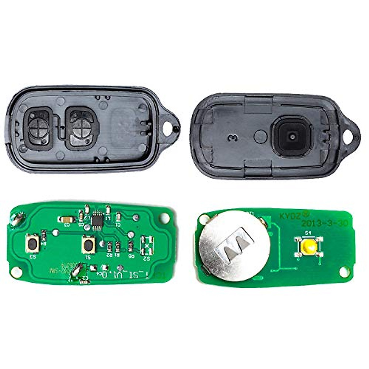 Keymall keyless Entry Replacement Car Key 2+1B Fob Remote for Toyota Tacoma Tundra Camry Installed Keyless Entry RS320, BAB237131-056