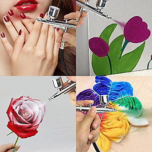 0.3mm Dual Action Airbrush Kit with Three Different Cups(6CC,20CC,40CC) Portable Airbrush Set for Makeup,Commercial Arts,Cake Decoration,Nail Art,Photo Retouching,Model Making and Crafts