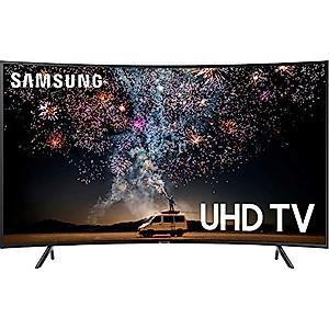 SAMSUNG UN65RU7300 65" RU7300 HDR 4K UHD Smart Curved LED TV with Home Theater Surround Sound 31" Soundbar Bundle Includes Screen Cleaner + 6-Outlet Surge Adapter + 2X HDMI Cable Black