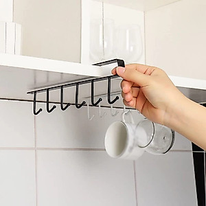 LIRUXUN 6 Hook Storage Rack Wardrobe Shelf Cup Holder Bathroom Kitchen Hanger Towel Rack (Color : D, Size : 7 * 25cm)