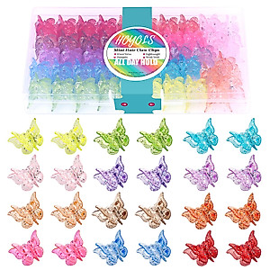 Hoyols Glitter Butterfly Hair Clips, 90s Y2K Sparkle Accessories for Girls Women Toddlers, Cute Small Jaw Claws, Assorted 12 Colors, 48 Pcs (Sparkle Candy)